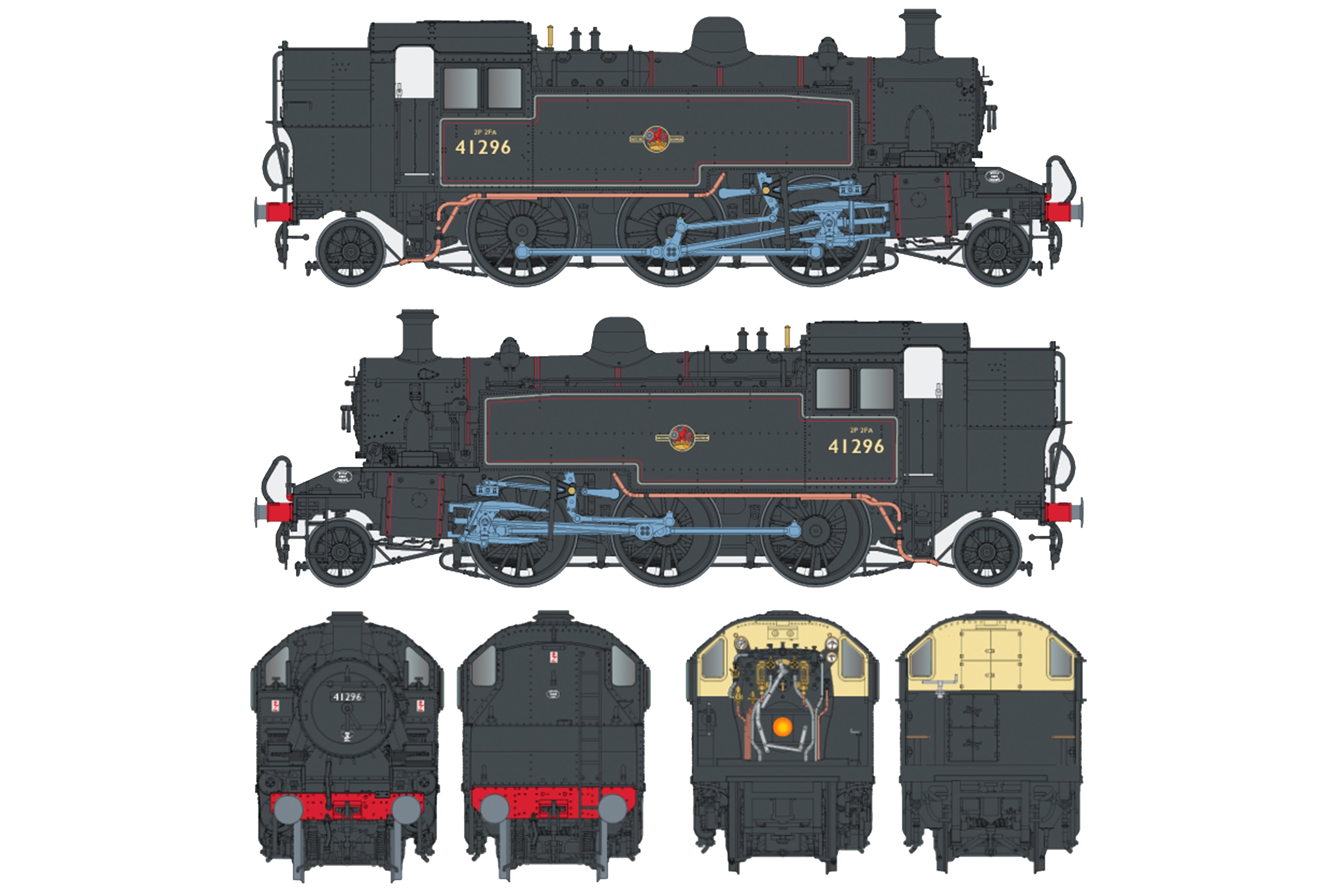 Lionheart Trains 7mm O Gauge LHT-S-041-005D Ivatt Class 2 2-6-2T 41296