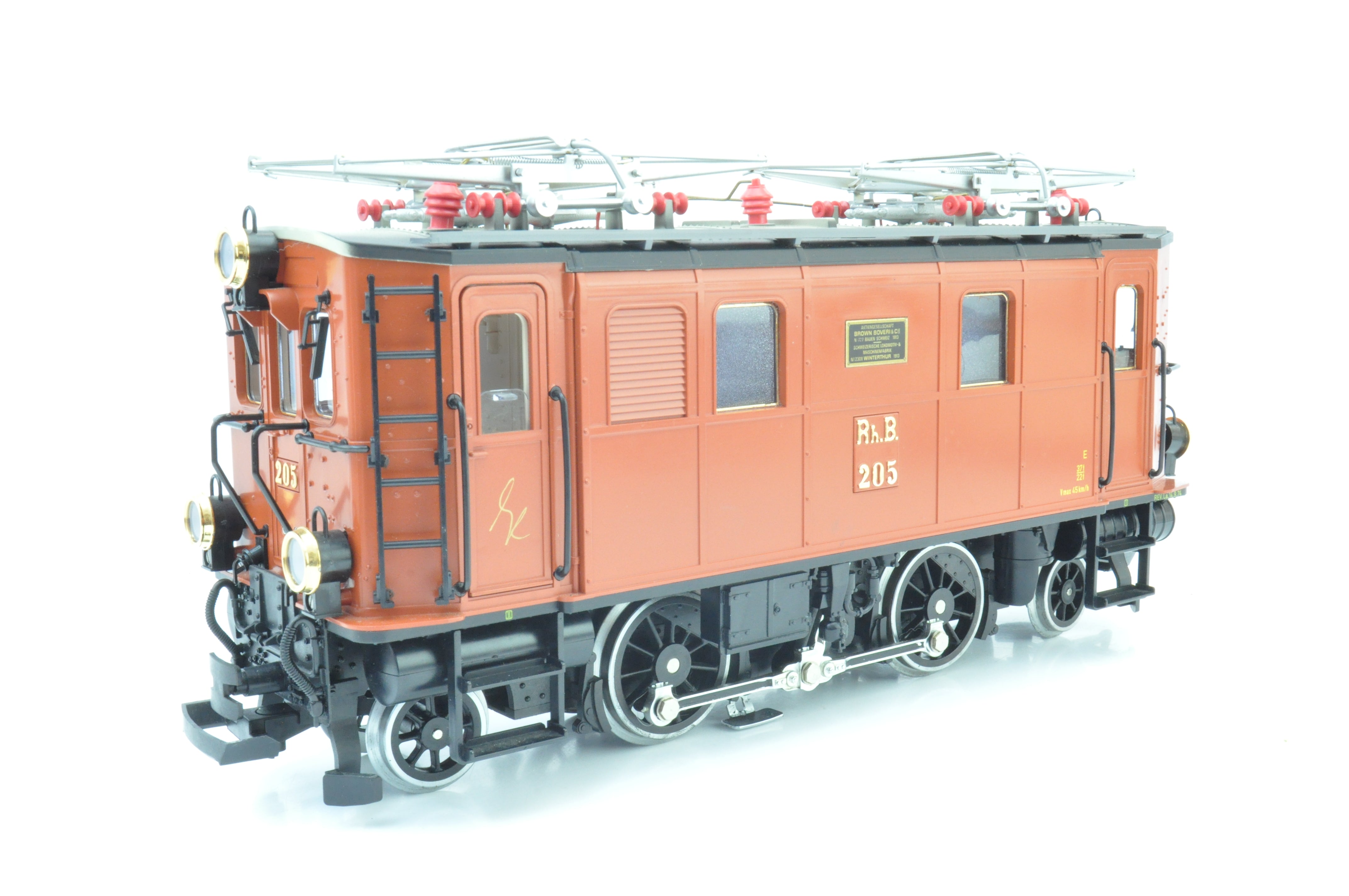 LGB G Gauge 2045 Rhb Brown Class Ge 2/4 Cab Locomotive #205 - Boxed