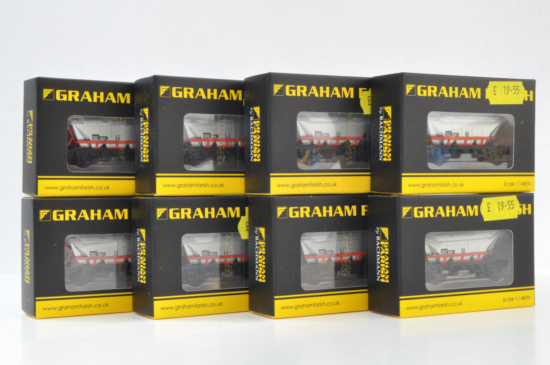 Graham Farish N Gauge 373-950C/D Rake of 8 BR Transrail HAA (MGR) Coal