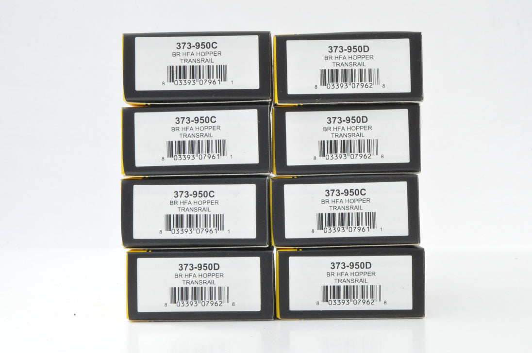 Graham Farish N Gauge 373-950C/D Rake of 8 BR Transrail HAA (MGR) Coal