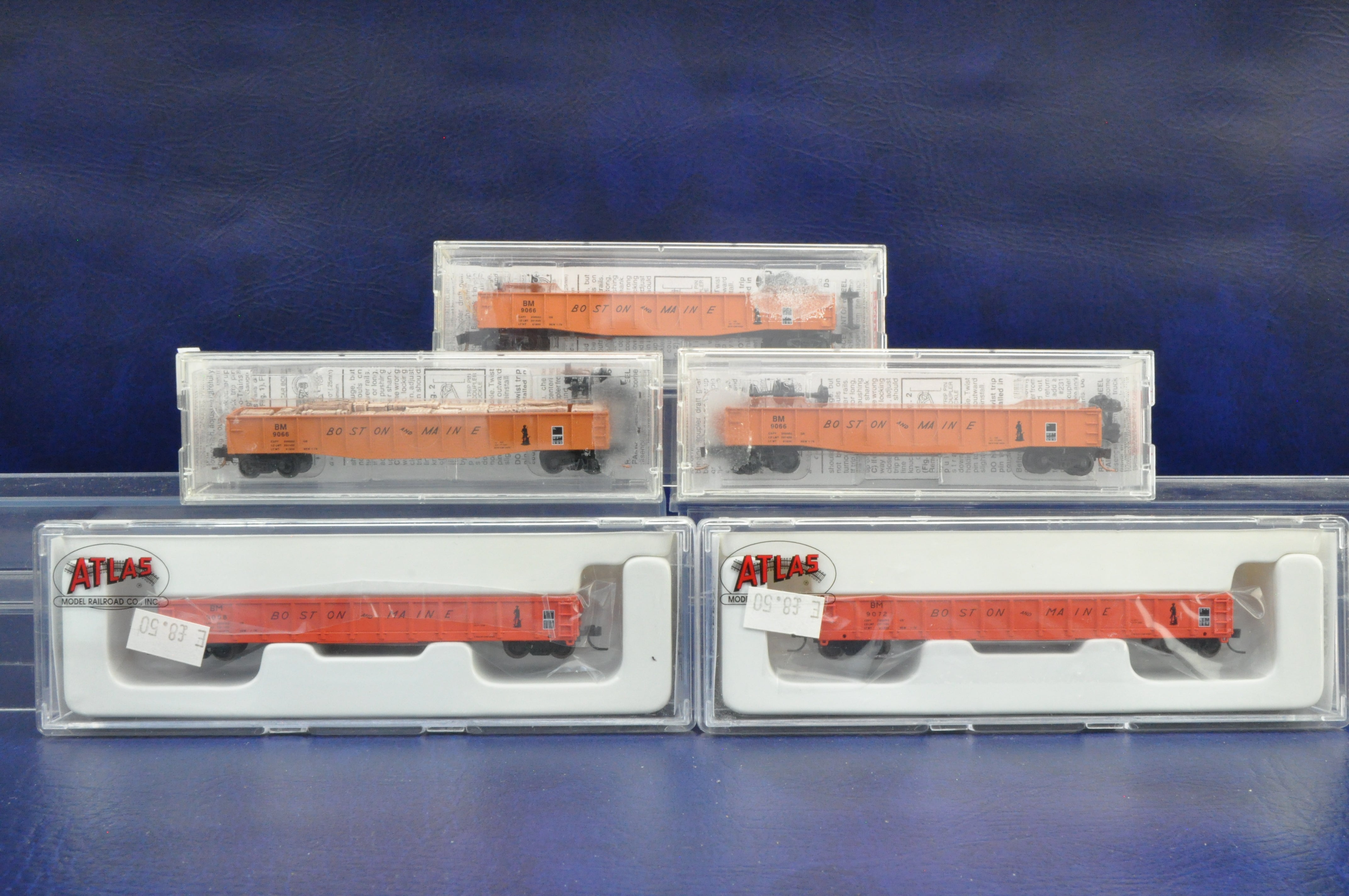 Atlas/Micro Trains N Gauge Rake of 5 Boston Maine Open Gondola Cars