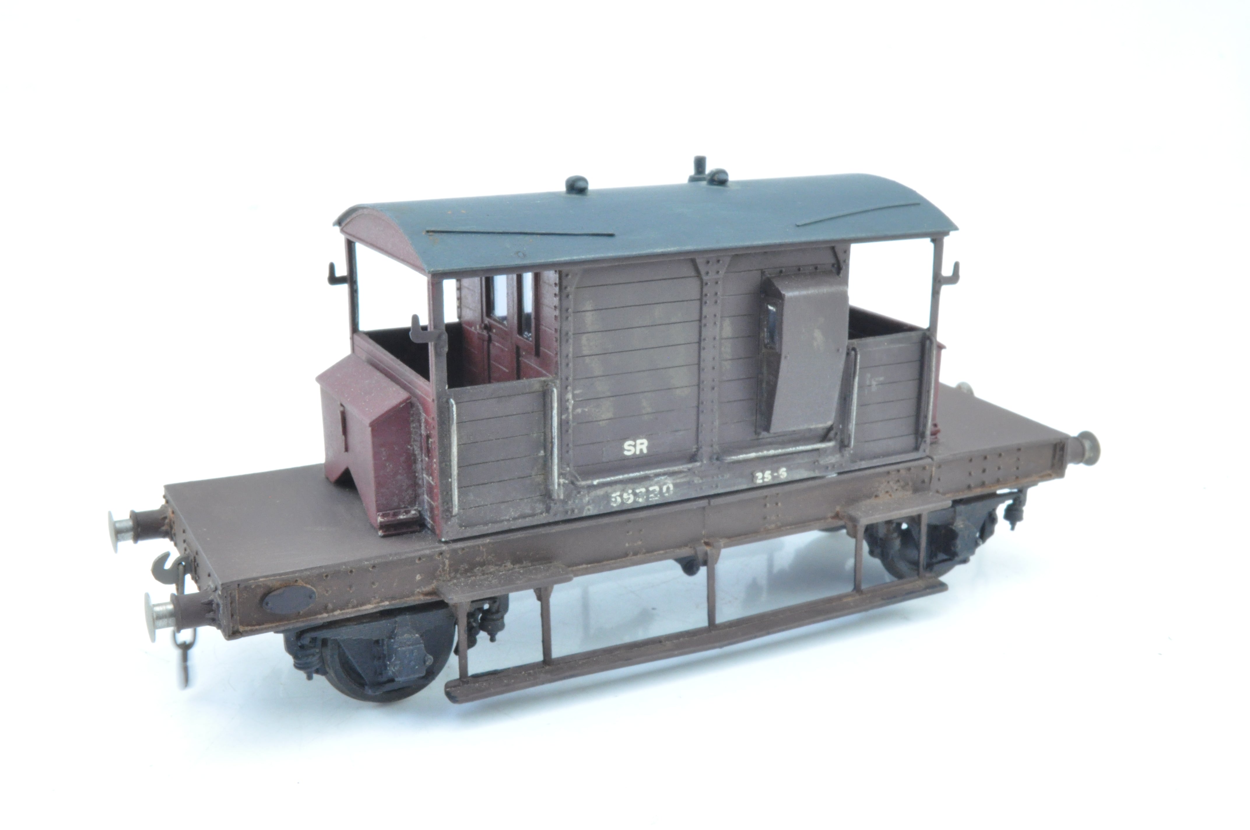 Kit Built Finescale 7mm O Gauge White Metal SR Brake Van w/ Sand Boxes