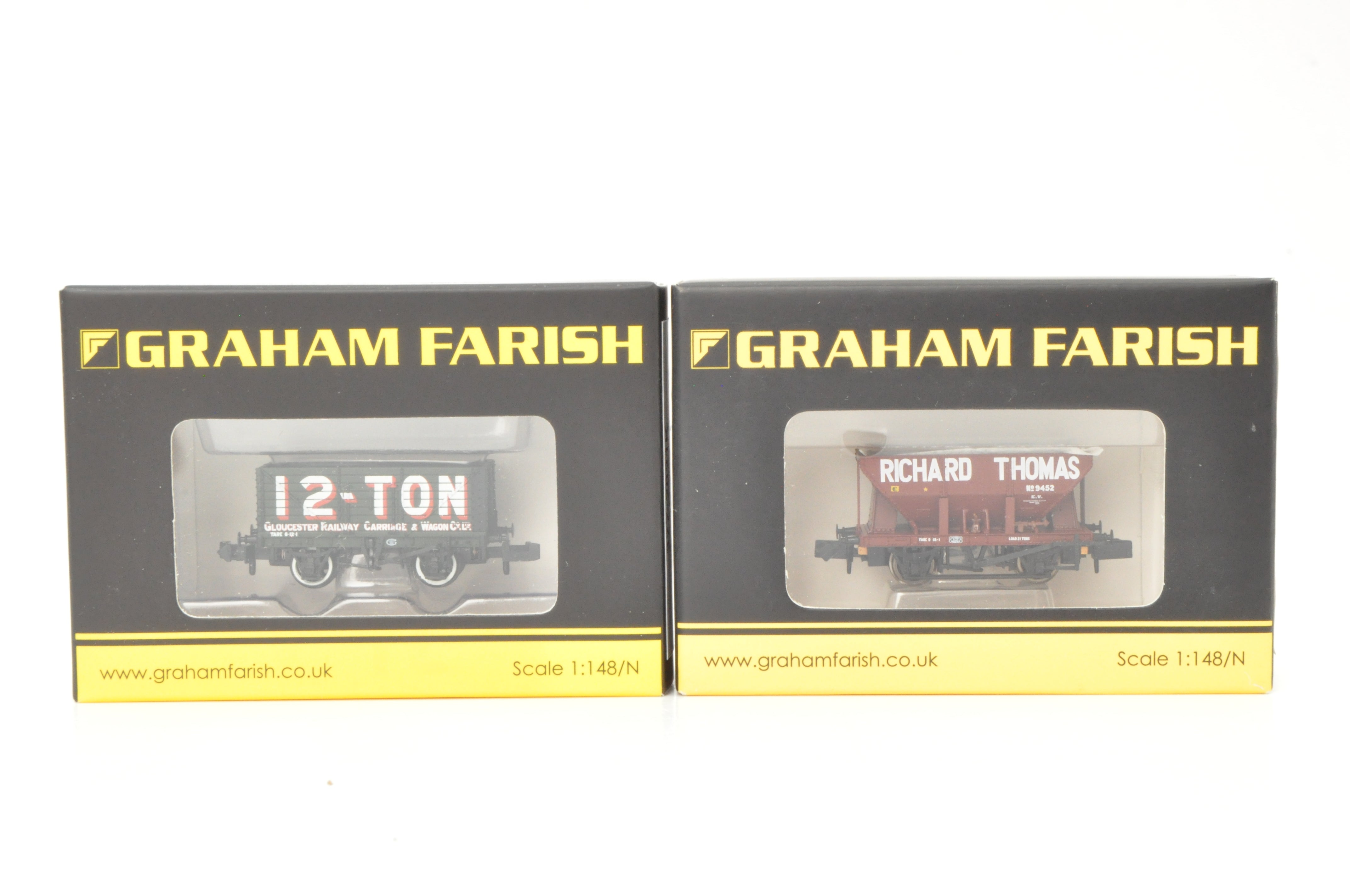 Graham Farish N Gauge Rake of 2 Wagons, 12-Ton 8 Plank, Richard Thomas