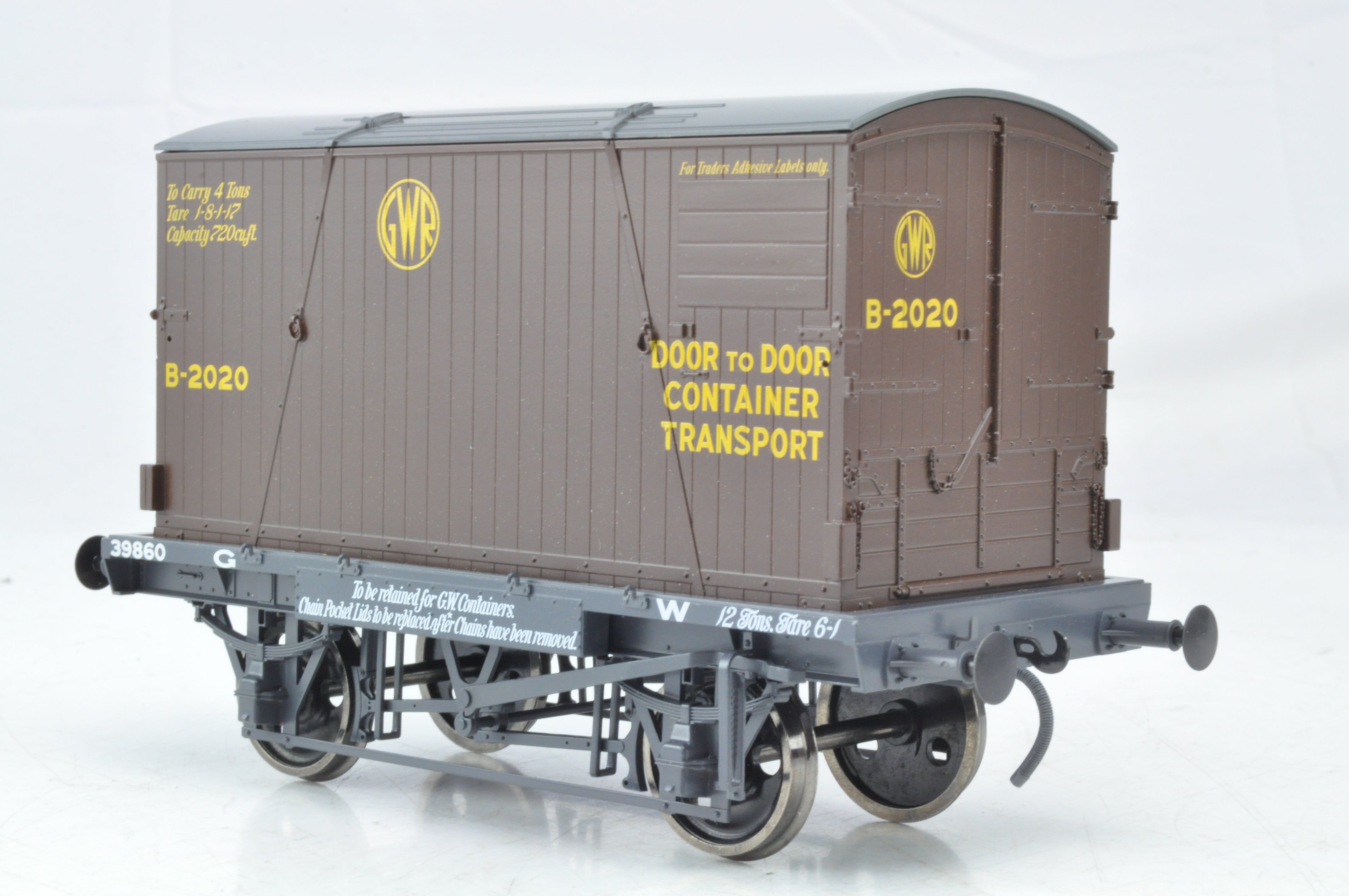 Dapol 7F-037-001 7mm O Gauge GWR Conflat 39860 BD2 Chocolate Container