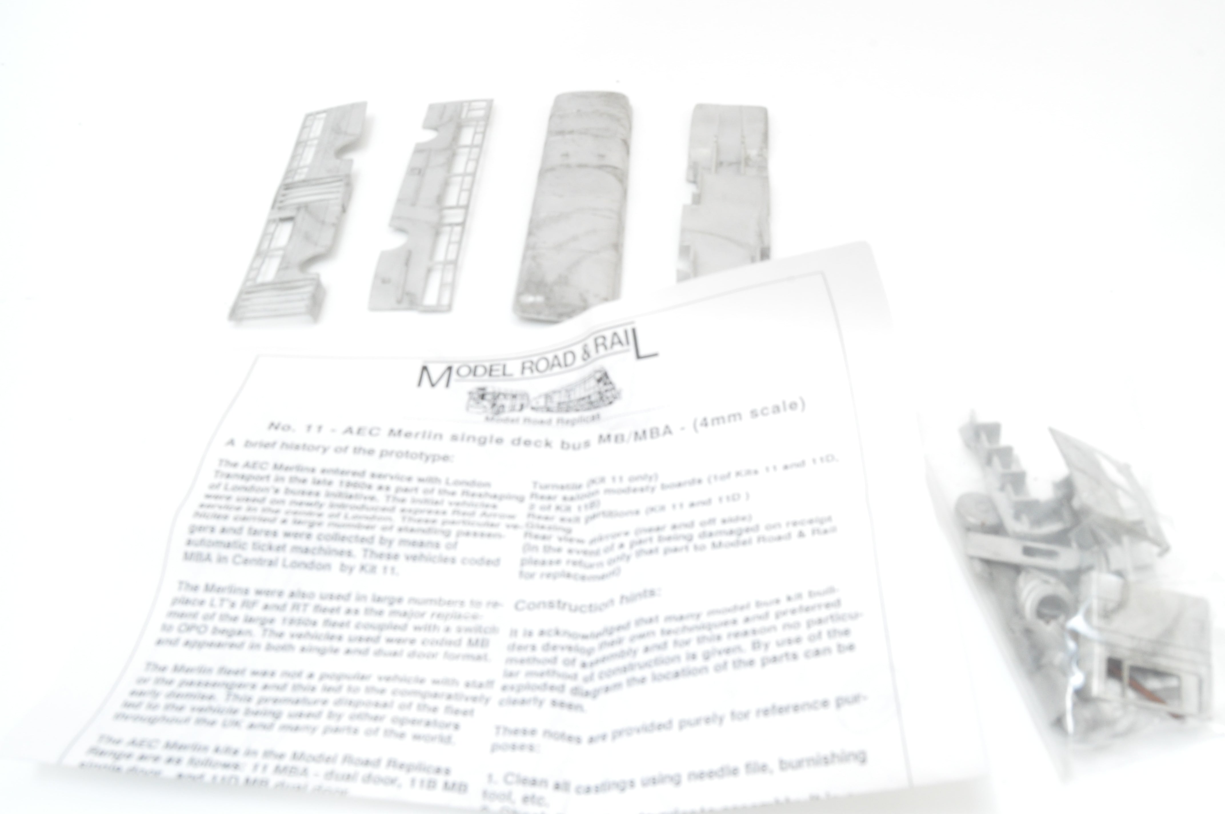 Model Road Replicas MRR No.11D MB AEC Merlin Dual Door 4mm Scale Kit