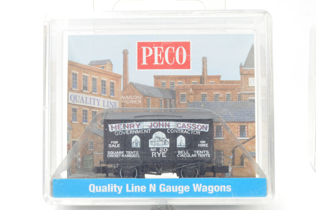 Peco N Gauge Mixed Rake of 4 Commercial Private Owner Wagons - Boxed