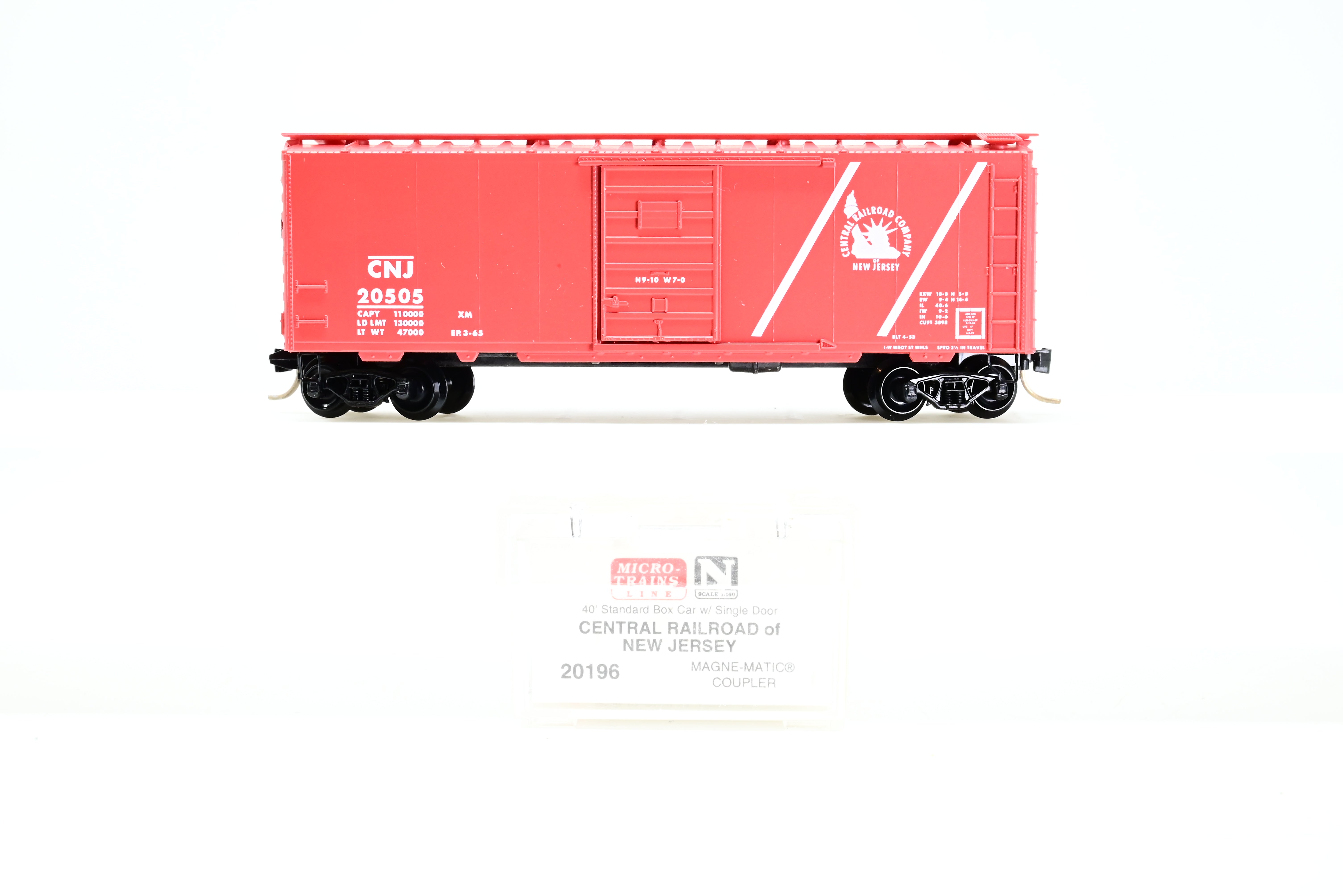 Micro Trains N Gauge 20196 Central Railroad of New Jersey Box Car #205