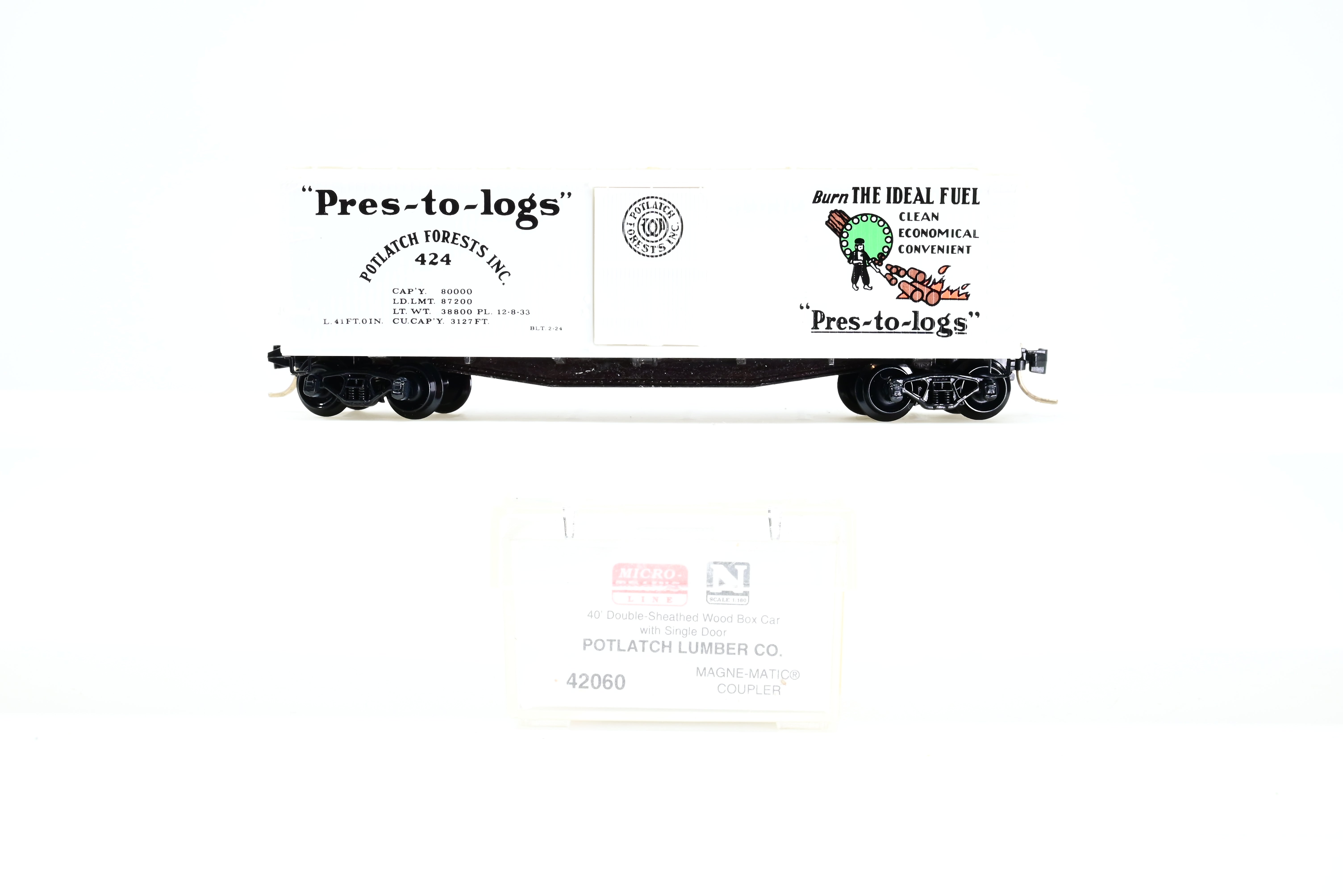 Micro Trains N Gauge 42060 Potlatch Lumber Co Sheathed Wood Box Car #4