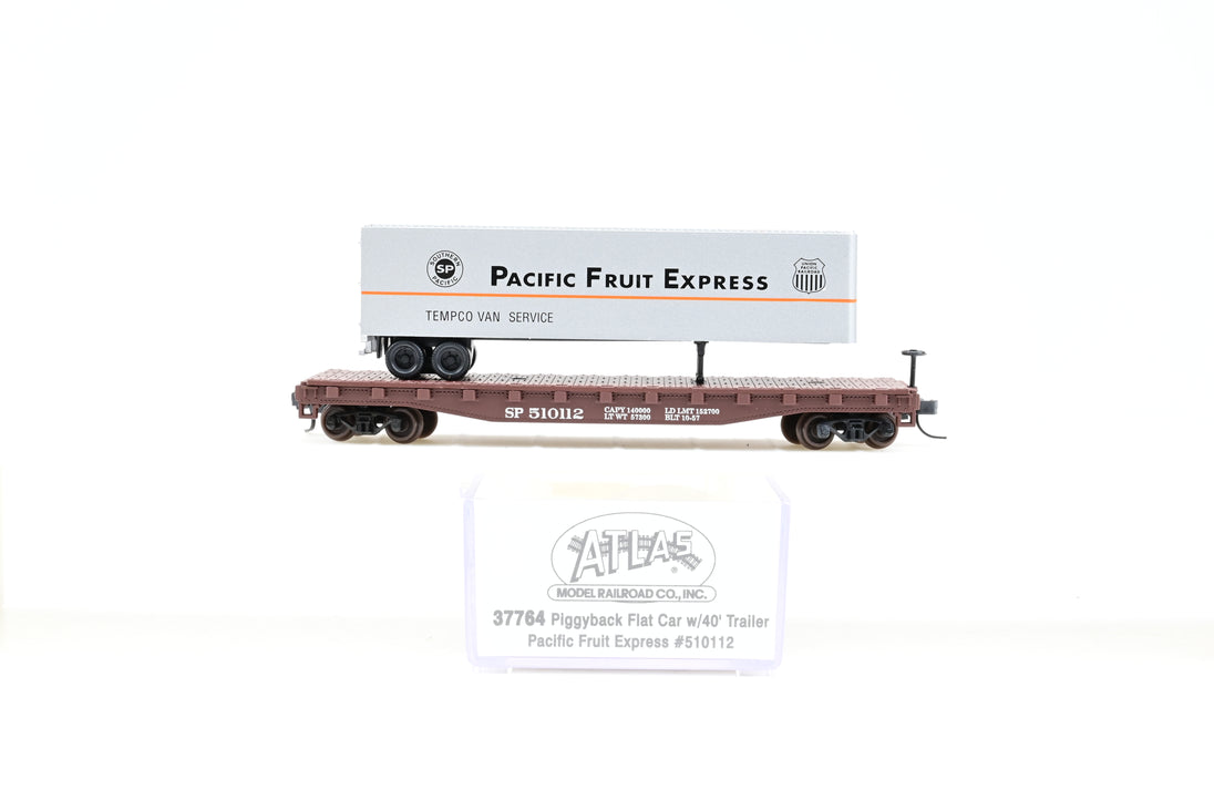 Atlas N Gauge 37764 Piggyback Flat Car w/40' Trailer Pacific Fruit Exp