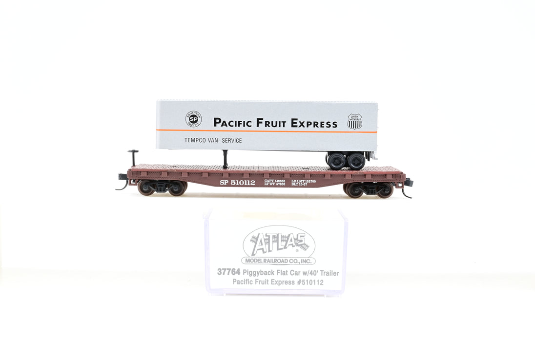 Atlas N Gauge 37764 Piggyback Flat Car w/40' Trailer Pacific Fruit Exp