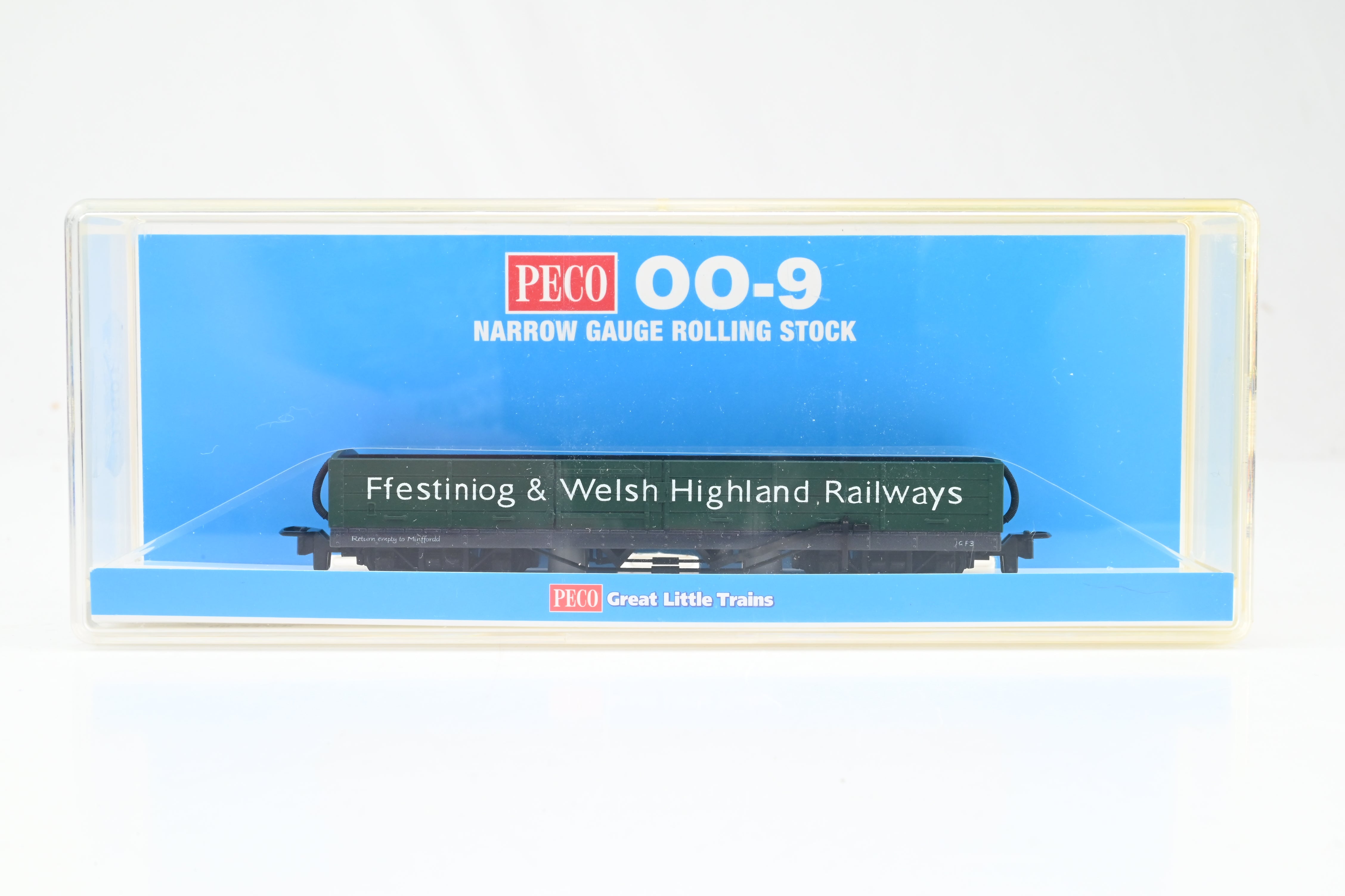 Peco OO9 Narrow Gauge GR-232FR Ffestiniog Railway Green 8T Bogie Open