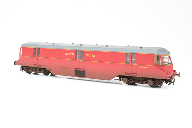 Heljan OO Gauge 9432 BR 'Express Parcels' Railcar Crimson No. 34 (grey