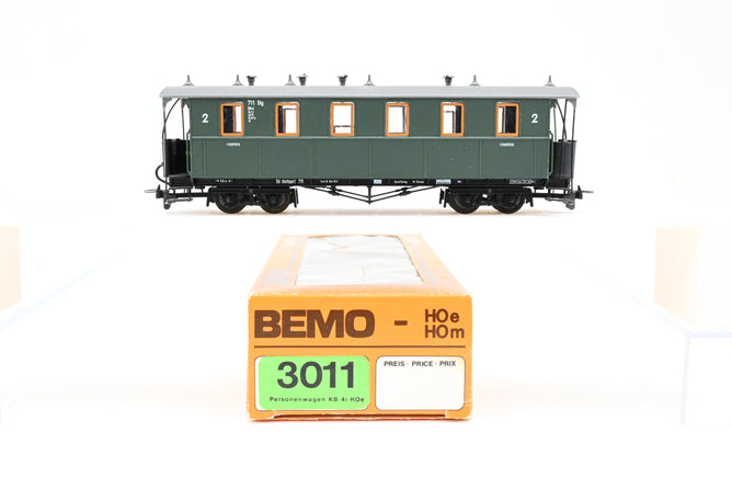 Bemo HOe Gauge 3011 DB 2nd Class Passenger Car #711 Stg