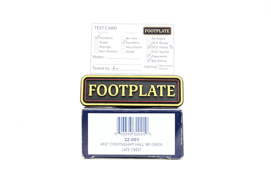 Bachmann OO Gauge 32-001 BR Green Late Crest Hall Class 4900 No.6937