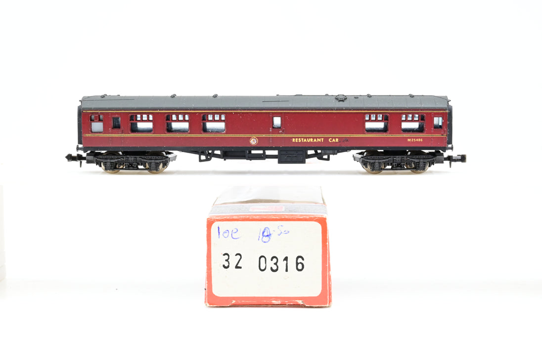 Lima N Gauge 320316 BR Mk1 Restaurant Car Maroon M25486 - Boxed