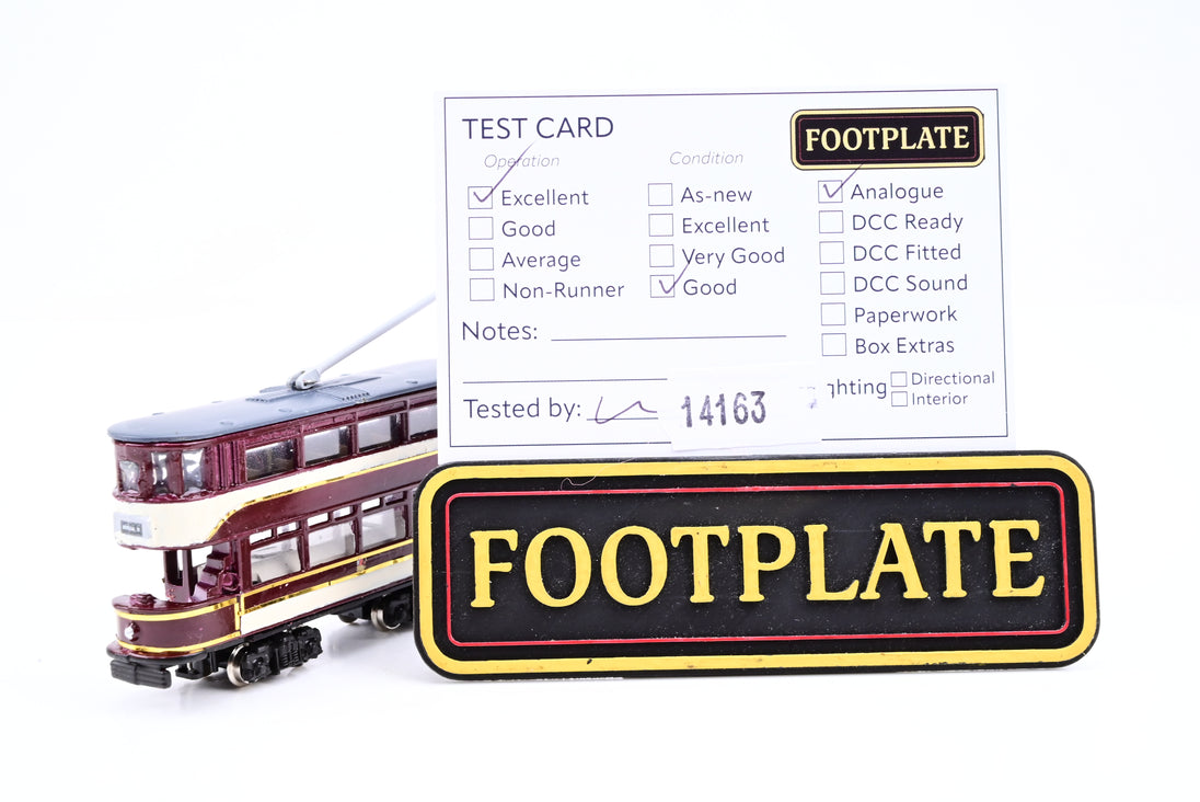Kit Built/Kato N Gauge Double Deck Tram Car - Maroon & Cream