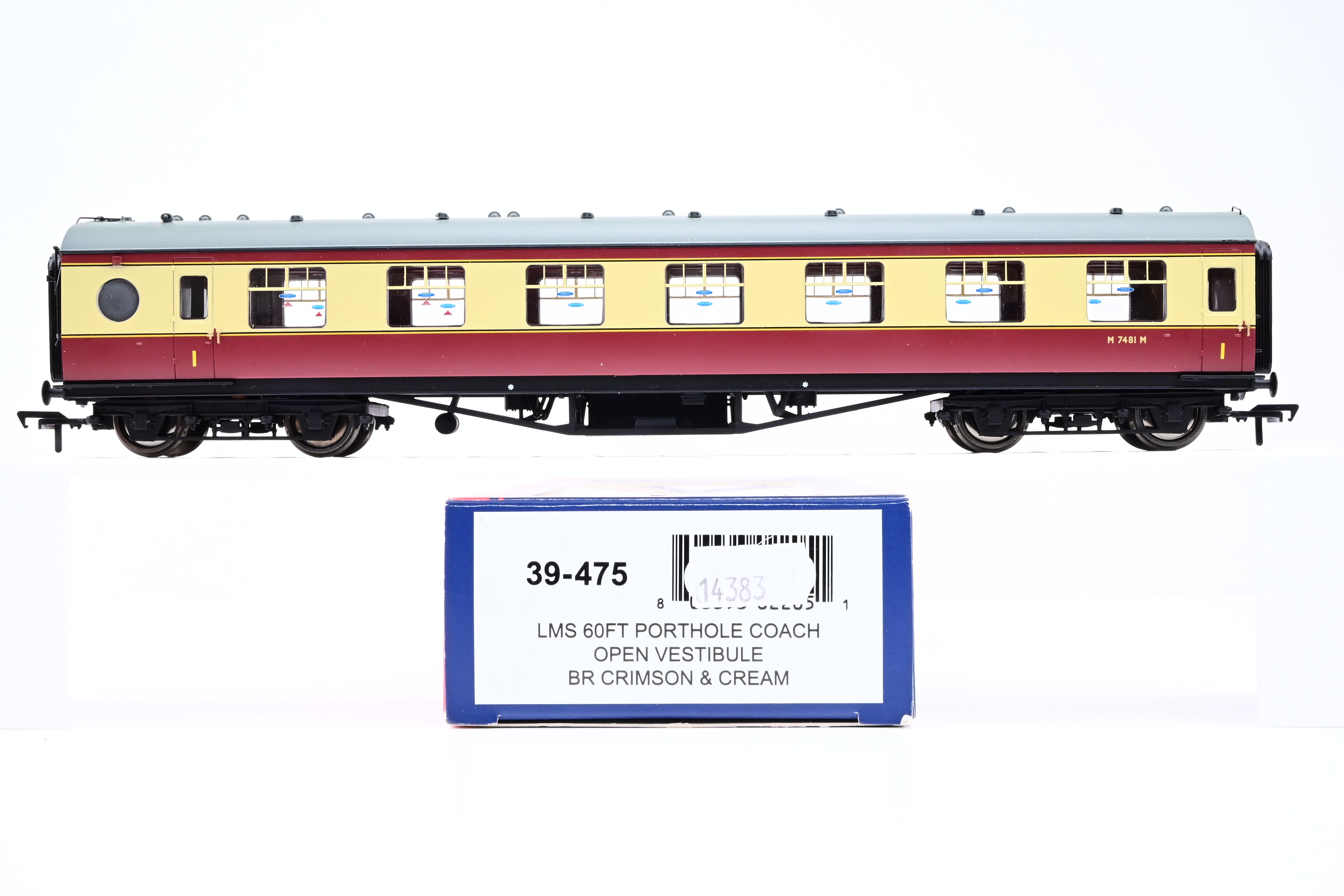 Bachmann OO Gauge 39-475 LMS 60ft Porthole Open Vestibule BR Crimson