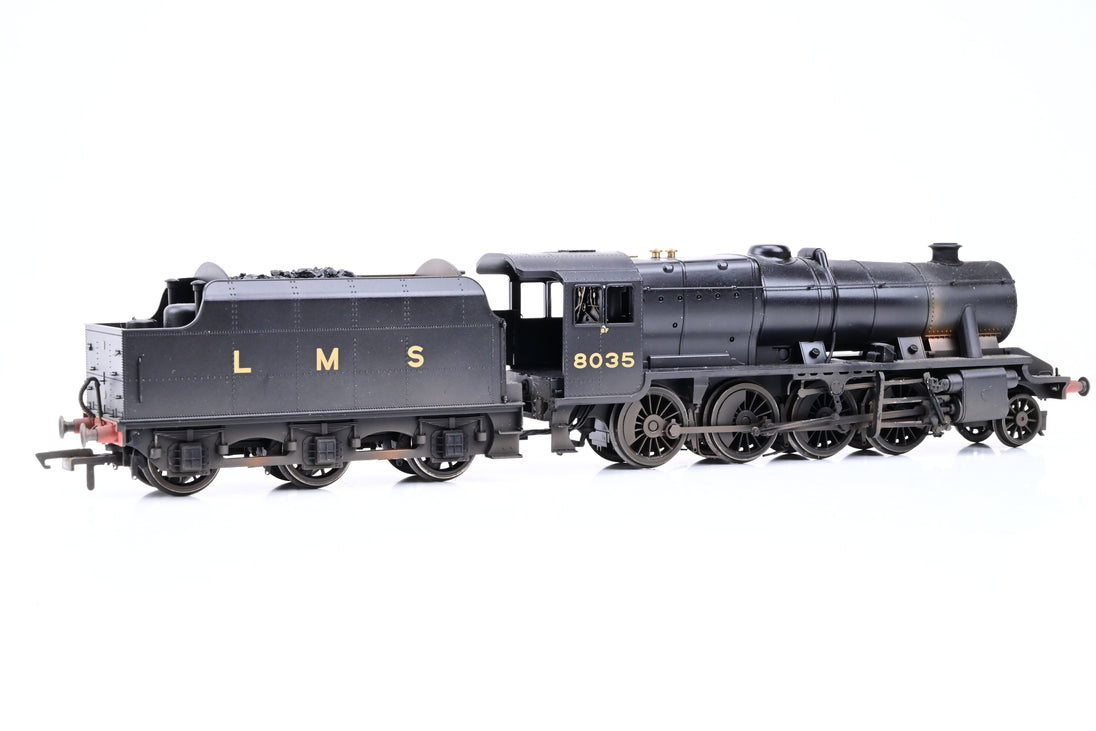 Hornby OO Gauge R3565 LMS Black Class 8F No.8035 - TMC Weathered, Boxe