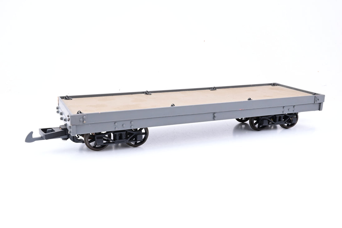 Scratch Built 16mm Scale (45mm Gauge) Plain Grey Flat Wagon - Unboxed