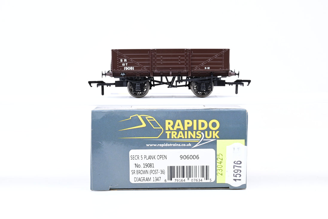 Rapido Trains OO Gauge 906006 SR Brown SECR 5-Plank Open Wagon No.1908