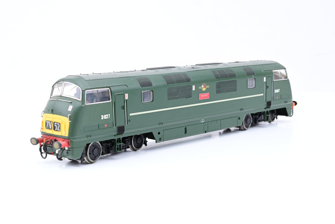 Bachmann OO Gauge Class 42 Locomotive BR Green W/Yellow Ends No.D827