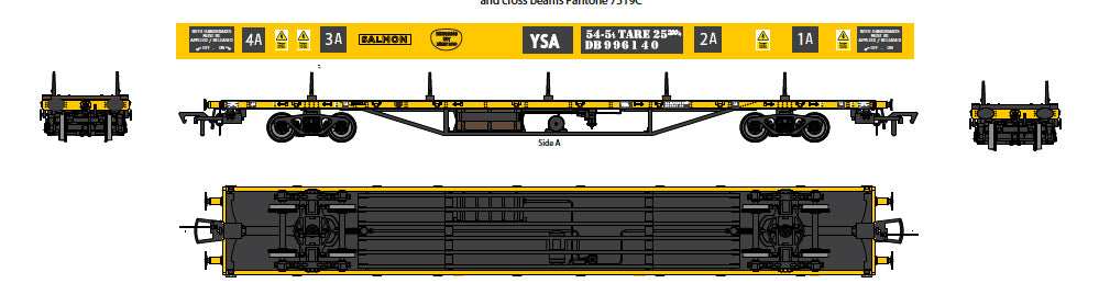 Flangeway SA012 Engineers Yellow Salmon Wagon w/Modern ASF Bogies DB99