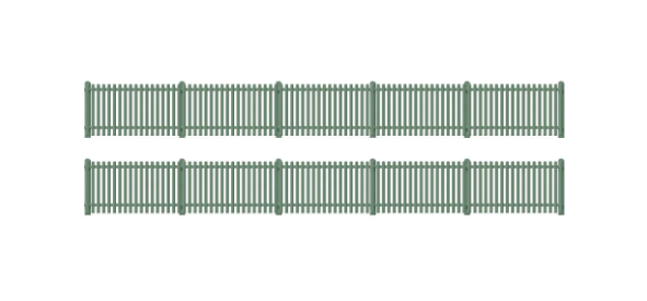Ratio OO Gauge 431 Picket fencing, green (straight only)