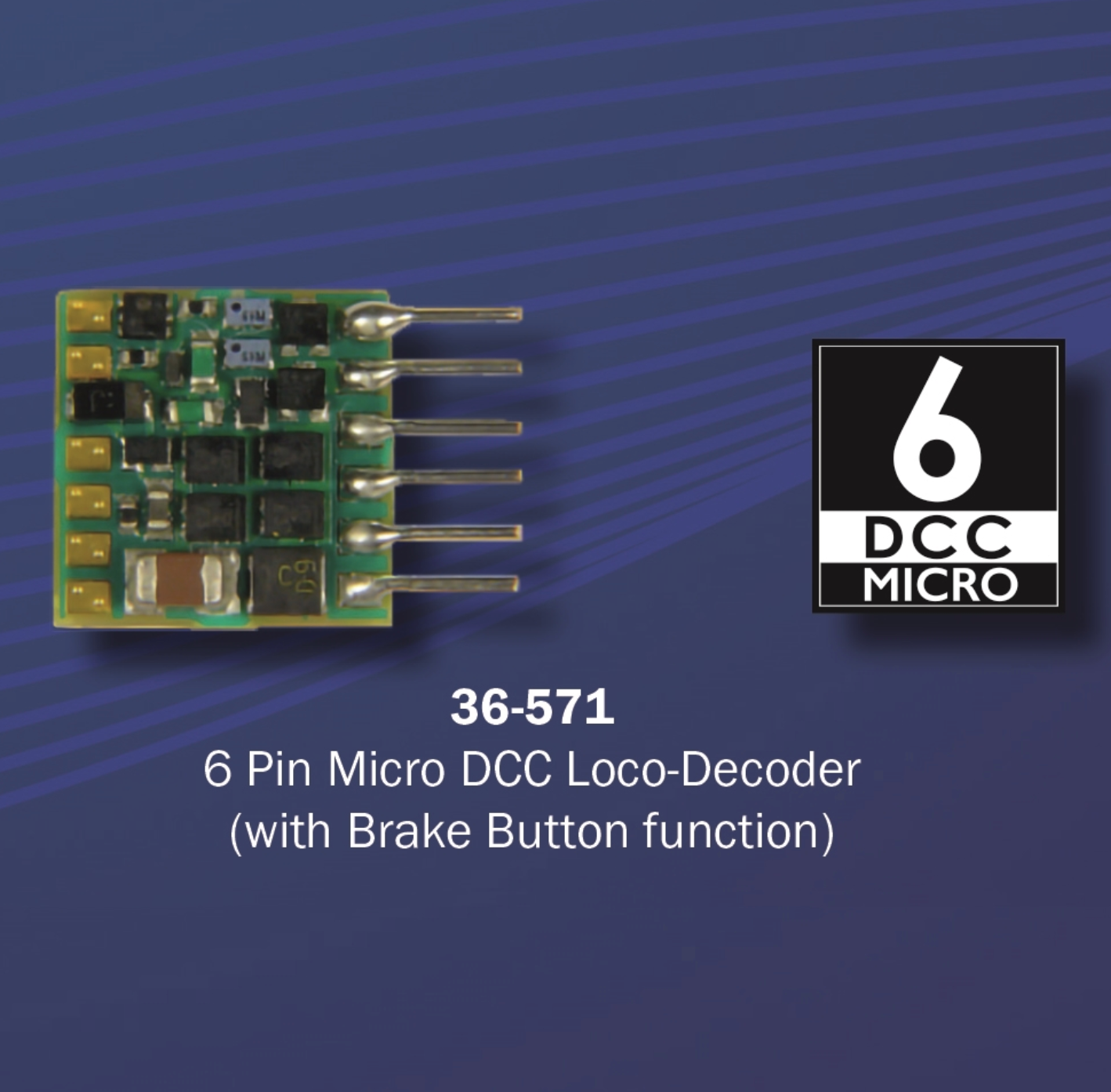 Bachmann 36-571 6 Pin Micro DCC Decoder (with Brake Button function)